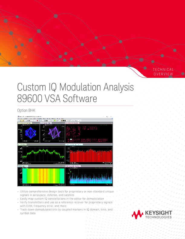 889601B/BN-BHK Custom IQ Modulation Analysis 89600 VSA Software PDF Asset Page | Keysight